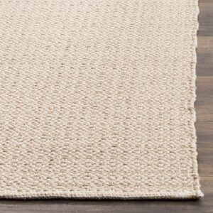 SAFAVIEH Montauk Collection Accent Rug - 2'6" x 4', Ivory & Light Blue, Handmade Cotton, Ideal for High Traffic Areas in Entryway, Living Room, Bedroom (MTK717B)