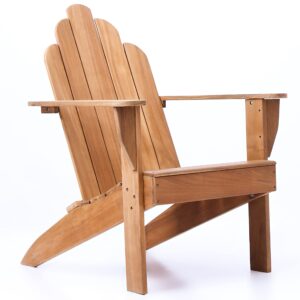 cambridge casual arie patio adirondack, fire pit lounge chair/natural teak