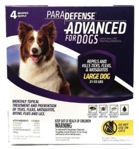 para defense advanced 21-55 lb dog pet flea control supply, large