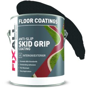 fixall skid grip anti-slip coating, 1 gallon, jet, exceeds ada standards, ideal for safety areas, slip-resistant pavement, cement & concrete paint