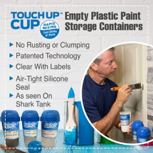 Touch Up Cup Empty Plastic Paint Storage Containers with Lids for Leftover Paint, Touch Ups, As Seen On Shark Tank Products, 13 oz, Pack of 3