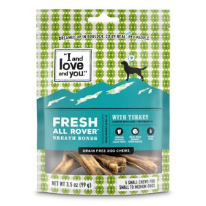 i and love and you fresh all rover breath bones - sweet potato - dental health support, grain free, filler free, 5pk size small