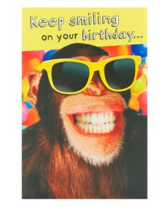 birthday card for men - funny birthday card for him - monkey birthday card