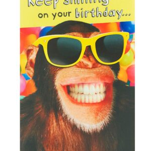 Birthday Card for Men - Funny Birthday Card for Him - Monkey Birthday Card