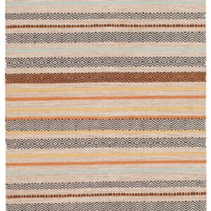 SAFAVIEH Montauk Collection Accent Rug - 3' x 5', Beige & Multi, Handmade Boho Stripe Fringe Cotton, Ideal for High Traffic Areas in Entryway, Living Room, Bedroom (MTK901A)