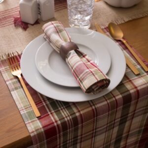 DII Give Thanks Plaid Fall Table Decor, Autumn & Thanksgiving Tabletop Linens, 14x72 Table Runner