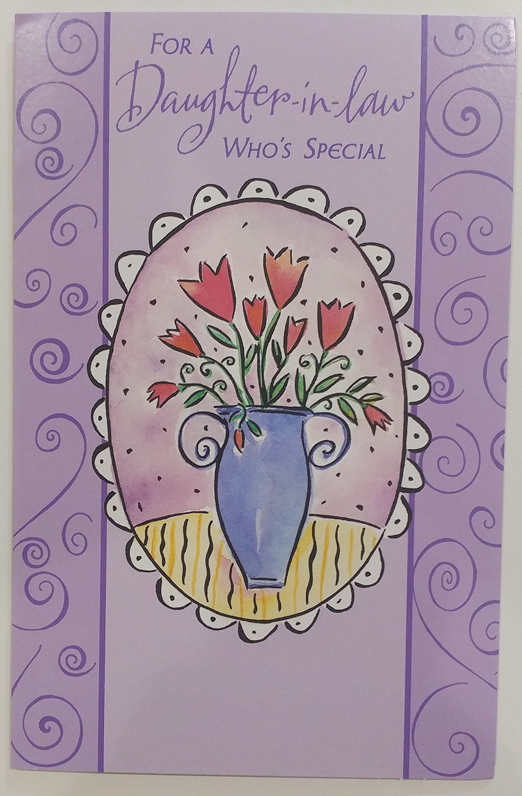 Happy Birthday Daughter-in-law Greeting Card - Loving Wishes (Purple Flowers)