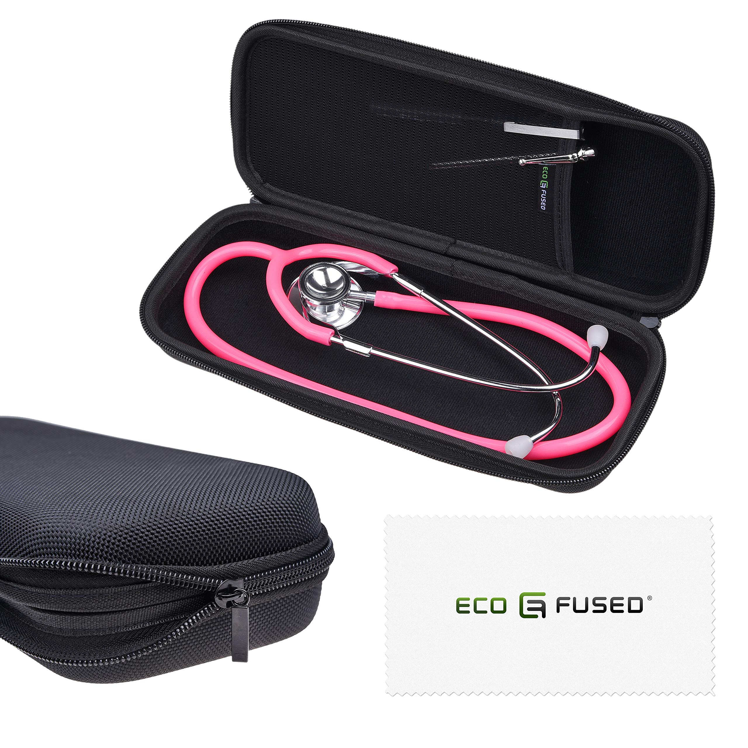 Eco-Fused Stethoscope Case Compatible with 3M Littmann, MDF, ADC, Omron, etc. - Large Mesh Pocket for Accessories - Strong Nylon Material - Protects your Stethoscope