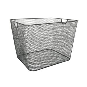 ybm home wire mesh kitchen storage basket organizer for organizing household pantry and kitchen cabinets - multipurpose wire storage baskets for home, dorm room, garage, black