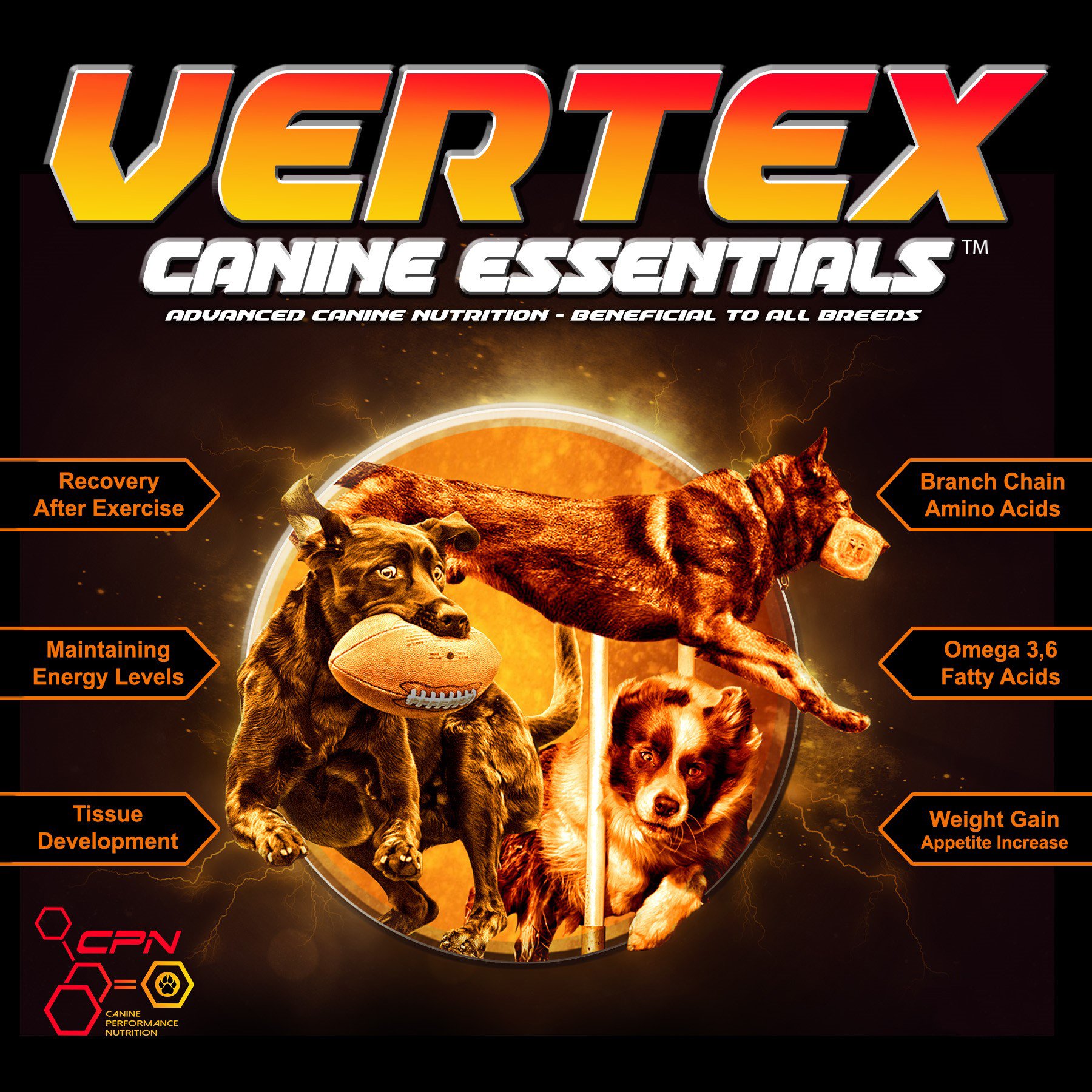 CPN Vertex Essentials Formula & Weight Boost for Dogs Combo Pack (Vertex 4lb, Weight Boost 2lb)