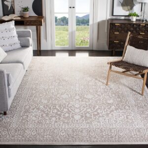 safavieh reflection collection area rug - 8' x 10', beige & cream, vintage distressed design, non-shedding & easy care, ideal for high traffic areas in living room, bedroom (rft670a)