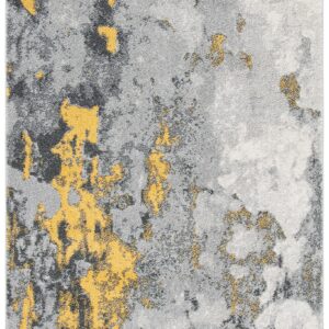 SAFAVIEH Adirondack Collection Area Rug - 5'1" x 7'6", Grey & Yellow, Modern Abstract Design, Non-Shedding & Easy Care, Ideal for High Traffic Areas in Living Room, Bedroom (ADR134H)