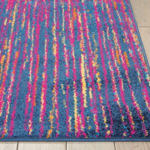 Nourison Passion Abstract Multicolor 3'9" x 5'9" Area -Rug, Easy -Cleaning, Non Shedding, Bed Room, Living Room, Dining Room, Kitchen (4x6)