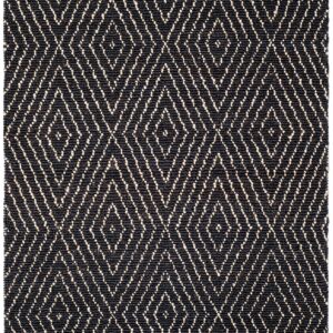 SAFAVIEH Bohemian Collection Accent Rug - 4' x 6', Black & Ivory, Handmade Moroccan Tribal Jute, Ideal for High Traffic Areas in Entryway, Living Room, Bedroom (BOH702A)