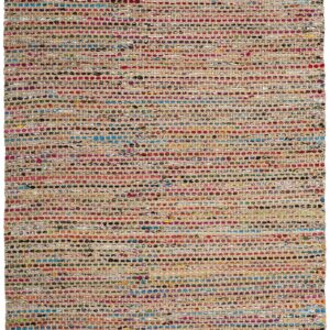 SAFAVIEH Cape Cod Collection Accent Rug - 4' x 6', Natural & Multi, Handmade Boho Braided Jute, Ideal for High Traffic Areas in Entryway, Living Room, Bedroom (CAP301A)