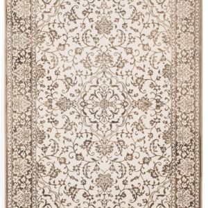 SAFAVIEH Noble Collection Area Rug - 5'1" x 7'6", Brown & Creme, Distressed Viscose Design, Ideal for High Traffic Areas in Living Room, Bedroom (NBL659-5280)