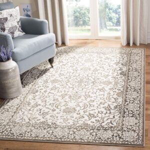 safavieh noble collection area rug - 5'1" x 7'6", brown & creme, distressed viscose design, ideal for high traffic areas in living room, bedroom (nbl659-5280)