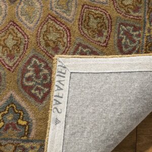 SAFAVIEH Heritage Collection Area Rug - 6' x 9', Light Brown & Grey, Handmade Traditional Oriental Wool, Ideal for High Traffic Areas in Living Room, Bedroom (HG914A)