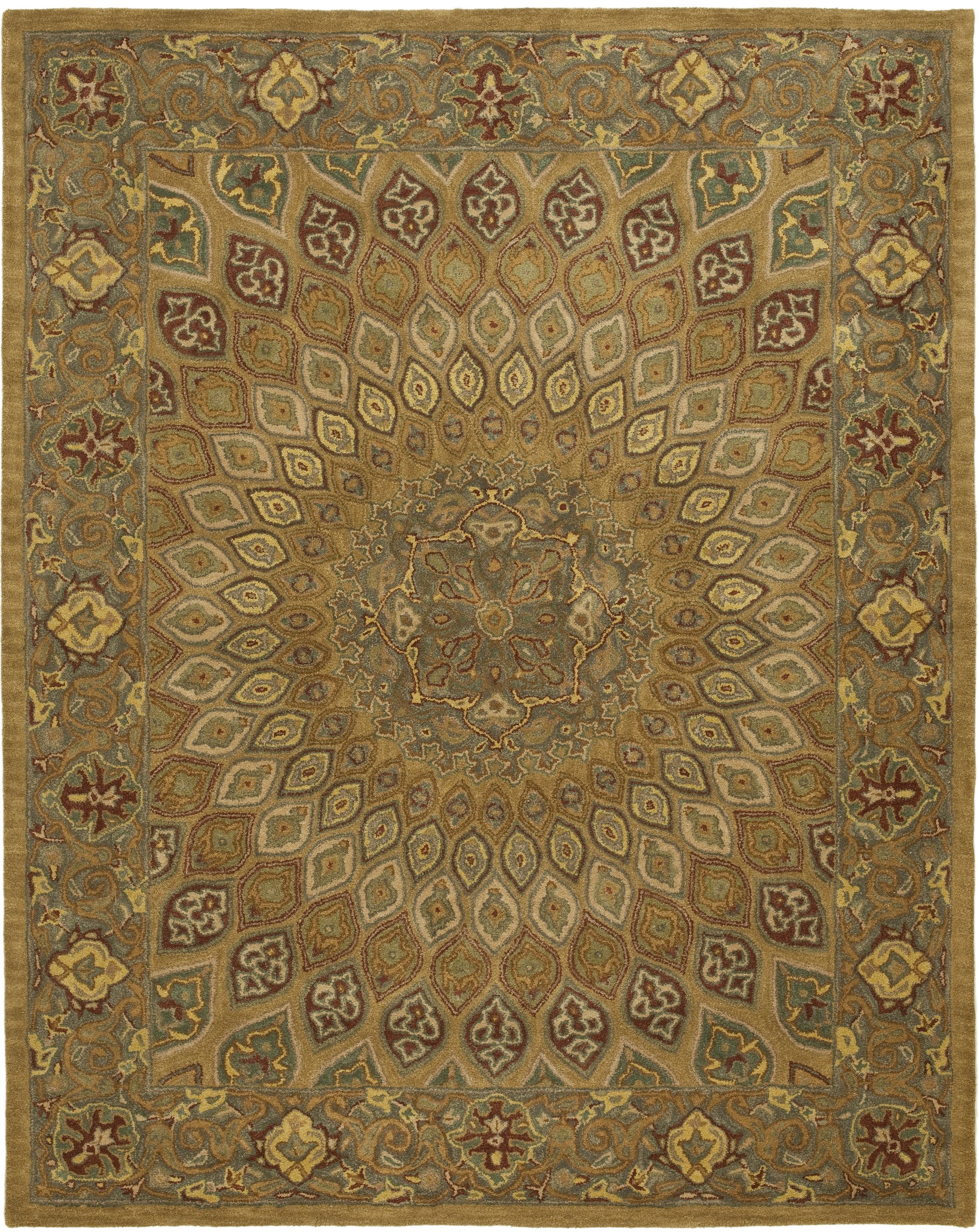 SAFAVIEH Heritage Collection Area Rug - 6' x 9', Light Brown & Grey, Handmade Traditional Oriental Wool, Ideal for High Traffic Areas in Living Room, Bedroom (HG914A)