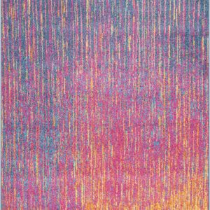 Nourison Passion Abstract Multicolor 3'9" x 5'9" Area -Rug, Easy -Cleaning, Non Shedding, Bed Room, Living Room, Dining Room, Kitchen (4x6)