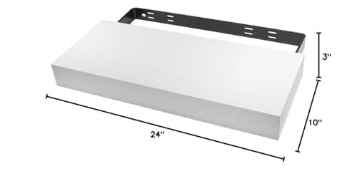 Federal Brace Designer Floating Shelf Proudly Made in America (White, 40x10x3.25)