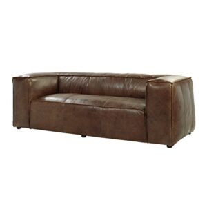 acme brancaster sofa - - retro brown top grain leather