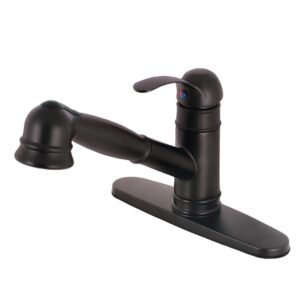 kingston brass gsc7575wel pull-out kitchen faucet, 8-9/16" in spout reach, oil rubbed bronze