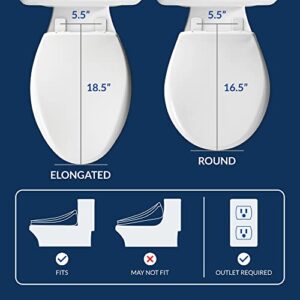 Bio Bidet Slim ONE Smart Toilet Seat in Elongated White with Stainless Steel Self-Cleaning Nozzle, Nightlight, Turbo Wash, Oscillating, and Fusion Warm Water