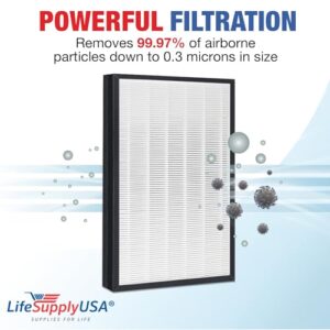 LifeSupplyUSA True HEPA Filter Replacement Compatible with Envion AllergyPro AP450 Air Purifier