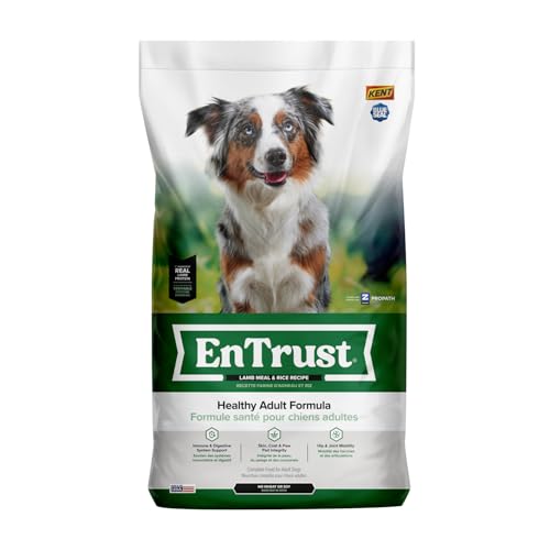 Blue Seal ENTRUST Adult Dog Food | Real Lamb & Rice | Enriched with Super Foods, Antioxidants and Probiotics | No Wheat or Soy | 35 Pound Bag