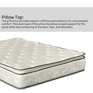 Continental Sleep 10-Inch Medium Plush Pillowtop Innerspring Mattress, Full XL, Beige