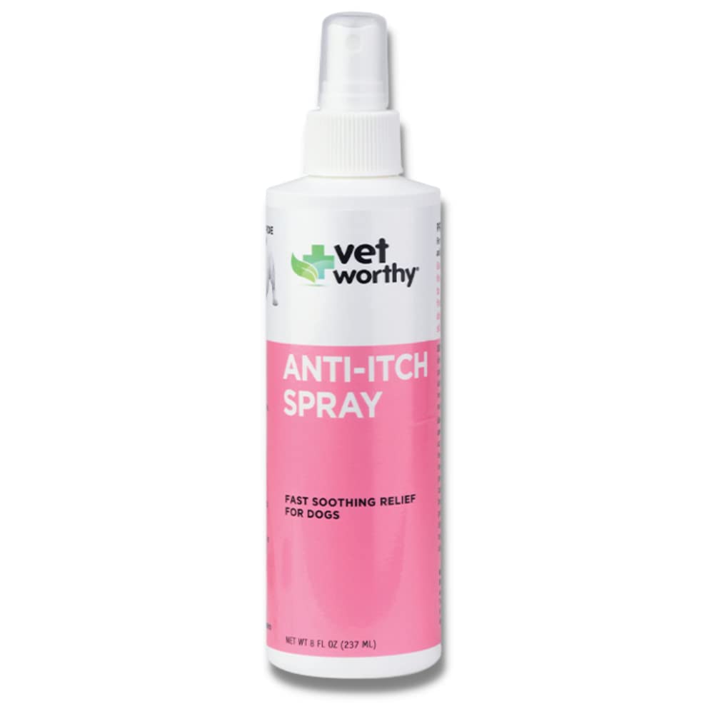 Vet Worthy Anti-Itch Spray for Dogs - Soothing and Fast-Acting Anti-Itch Spray for Dogs (8 oz)