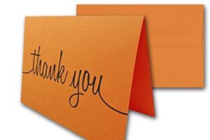 cutcardstock thank you note cards & envelopes - 25 cards and envelopes (orange fizz (orange))