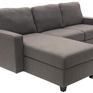 Serta Palisades Reclining Sectional Sofa with Left Storage Chaise, Small Couch with Built-In Storage, Low-Maintenance & Family-Friendly Fabric, Gray