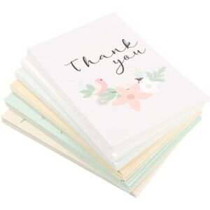 72 Pack Thank You Postcards, Floral Note Cards for Wedding, Bridal Shower, Baby Shower, 4x6 in