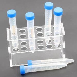 Driak Acrylic Clear Test Tube 12 Sockets Centrifuge Tube Rack Holder for 10ML Test Tubes