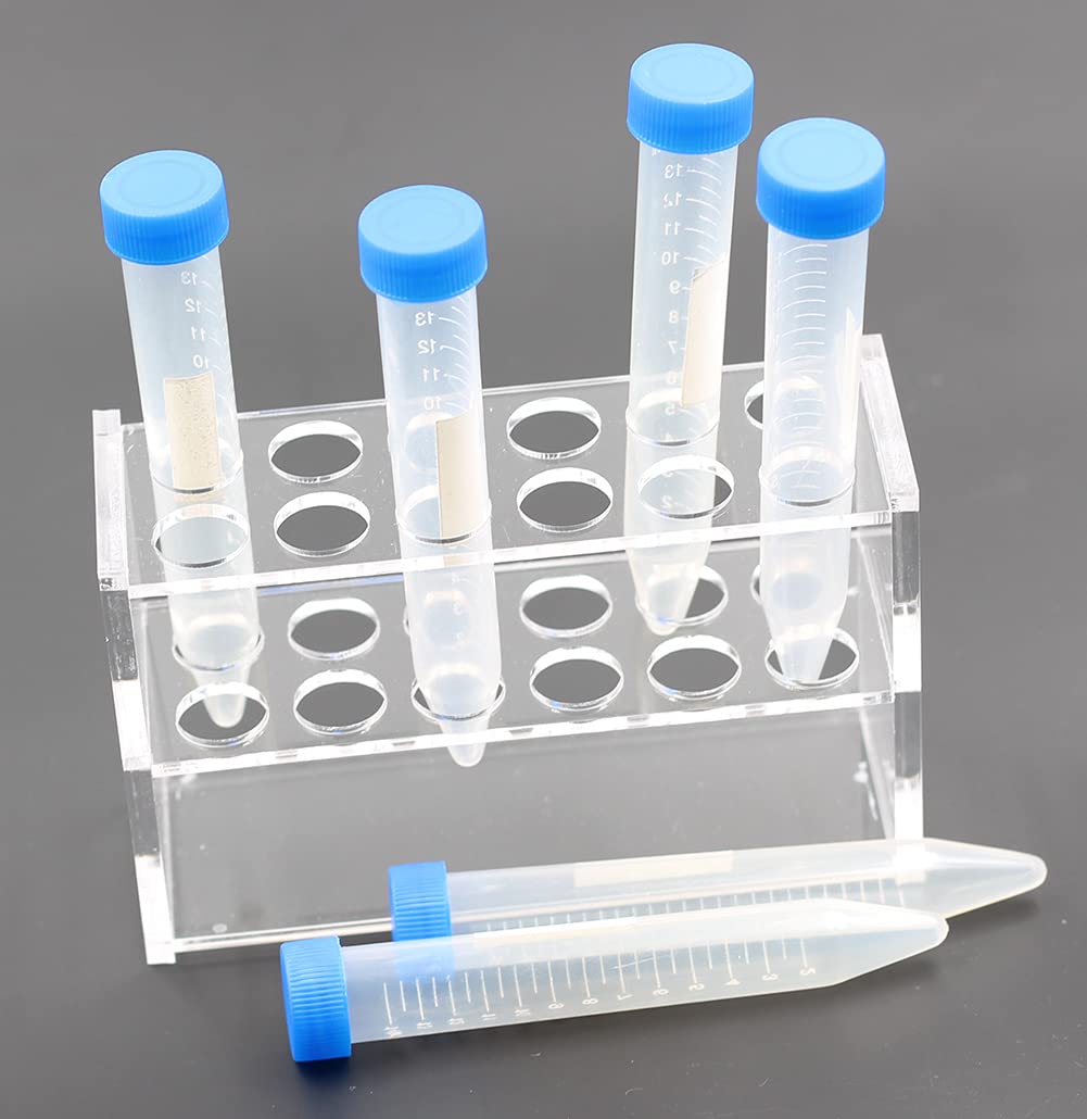 Driak Acrylic Clear Test Tube 12 Sockets Centrifuge Tube Rack Holder for 10ML Test Tubes