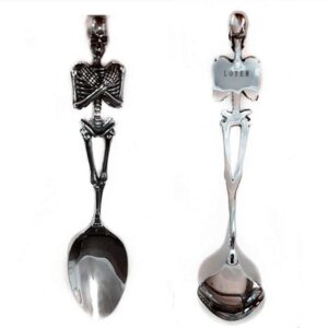 LOYEH Skeleton Skull Spoon Stainless Steel Spoon Flatware Tableware Design Modern Look Great Gifts For Halloween Easter and Christmas (Spoon)