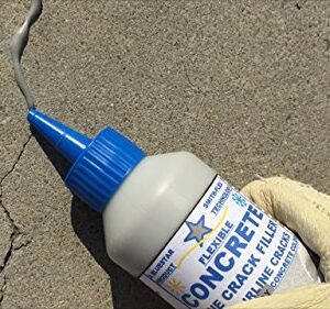 Bluestar Flexible Concrete Hairline Crack Filler (Gray), DIY- No Special Tools Needed. Fill Small Cracks in Concrete Driveways, Patios and Other Concrete Surfaces. 16 fl. oz. Bottle.