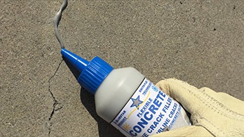 Bluestar Flexible Concrete Hairline Crack Filler (Gray), DIY- No Special Tools Needed. Fill Small Cracks in Concrete Driveways, Patios and Other Concrete Surfaces. 16 fl. oz. Bottle.