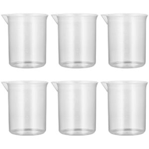 bestomz plastic graduated beakers transparent lab measuring cup 100ml set of 6