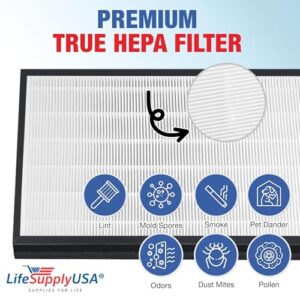 LifeSupplyUSA True HEPA Filter Replacement Compatible with Envion AllergyPro AP450 Air Purifier