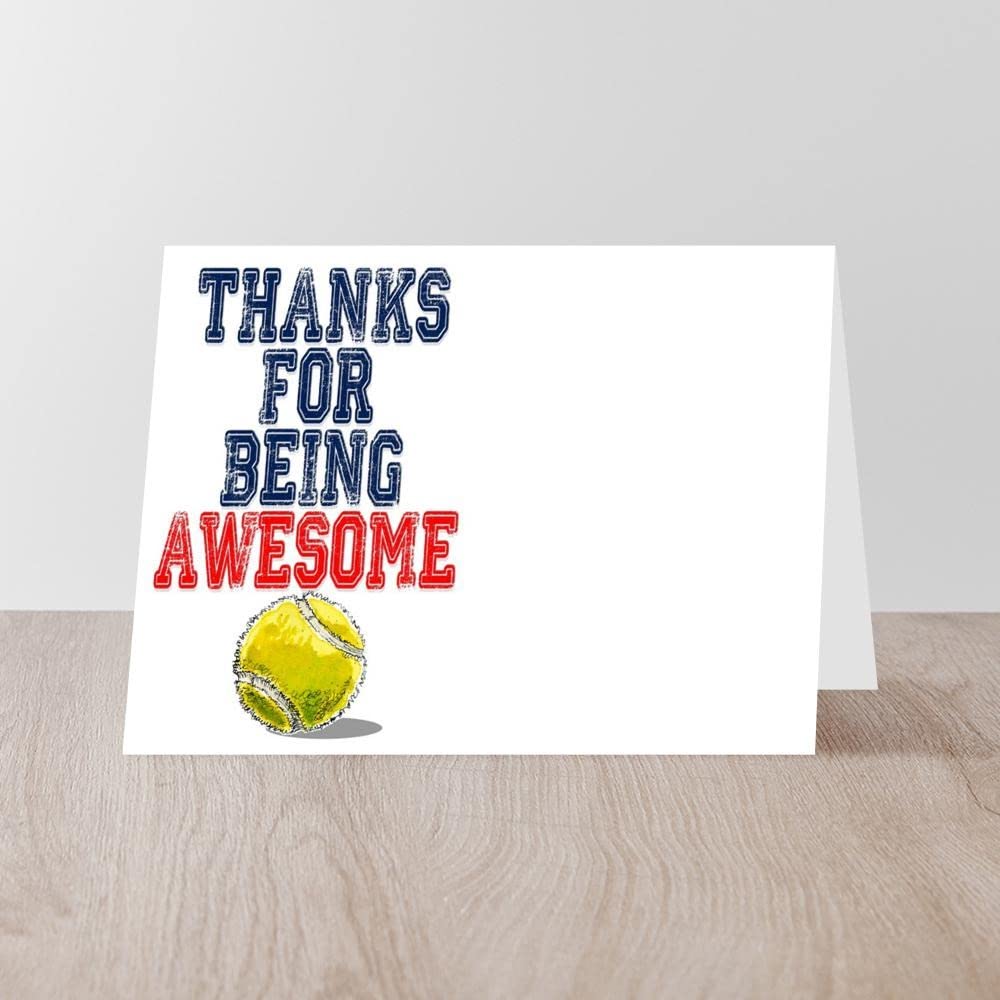 CafePress Thanks Awesome Tennis Card Greeting Cards Folded Greeting Card Matte