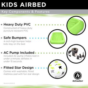 Air Comfort Kids Air Mattress, Toddler Inflatable Air Bed with Star Sheet and Air Pump, 150lb Weight Limit