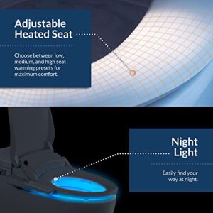 Bio Bidet Slim ONE Smart Toilet Seat in Elongated White with Stainless Steel Self-Cleaning Nozzle, Nightlight, Turbo Wash, Oscillating, and Fusion Warm Water