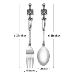 LOYEH Skeleton Skull Spoon Stainless Steel Spoon Flatware Tableware Design Modern Look Great Gifts For Halloween Easter and Christmas (Spoon)