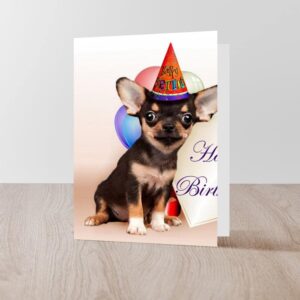 CafePress Happy Birthday Chihuahua Dog Greeting Cards Folded Greeting Card Matte