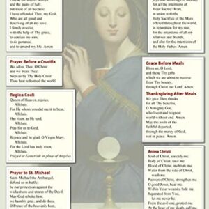 Catholic Prayers Including Our Father, Memorare, Apostles' Creed & More 2 Sided Holy Card Print 8 1/2 by 11 InchesF