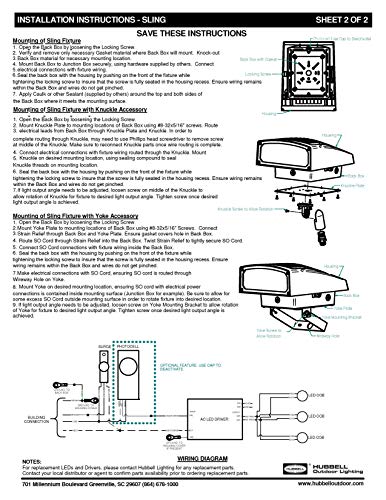 Hubbell Outdoor Lighting SG2-50-4K-PCU SG Sling Series Slender wallpack/floodlight, 51W, 120-277V, 4000K, Bronze, 51W/120-277V/4000K