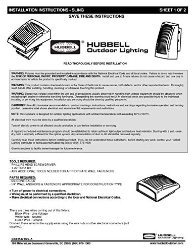 Hubbell Outdoor Lighting SG2-50-PCU SG Sling Series Slender wallpack/floodlight, 51W, 120-277V, 5000K, Bronze